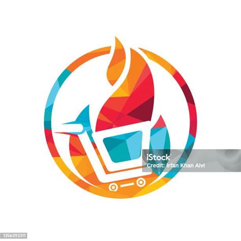화재 카트 가게 벡터 로고 디자인 템플릿 핫 세일 로고 기호 또는 아이콘 템플릿입니다 가격에 대한 스톡 벡터 아트 및 기타 이미지 가격 개념 개념과 주제 Istock