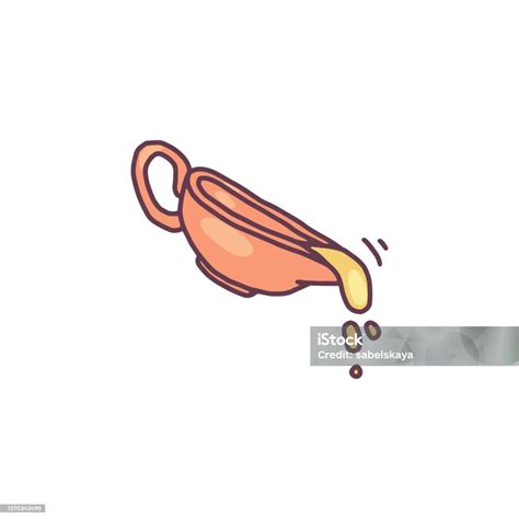 손으로 그린 낙서 스타일로 그레이비 보트소스 흰색 배경에 고립 된 벡터 일러스트 그레이비에 대한 스톡 벡터 아트 및 기타 이미지 그레이비 그레이비 보트 그릇 Istock