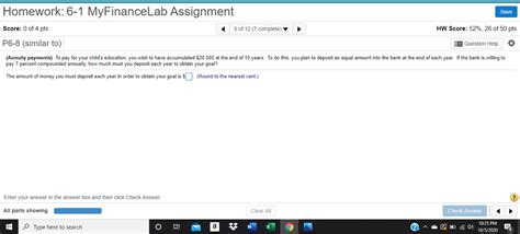 solved homework 6 1 myfinancelab assignment save score 0