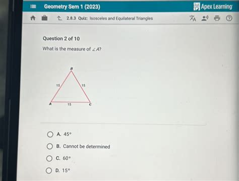 Geometry Sem Apex Learning Quiz StudyX