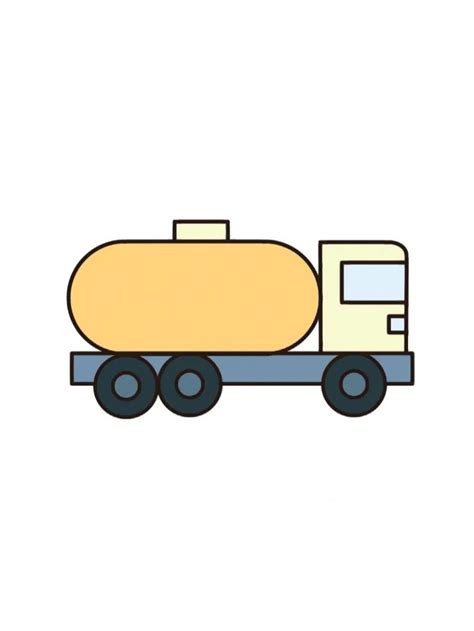 儿童简笔画入门油罐车0 3岁怎么画（高清15张）简笔画图片大全