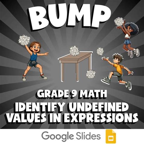 Identify Undefined Values In Expressions Bump Math Game No Prep Grade 9 Review