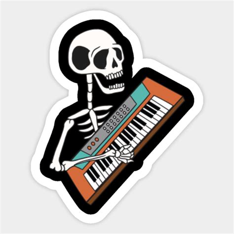 Skeleton With Keyboard Musician Sticker Teepublic