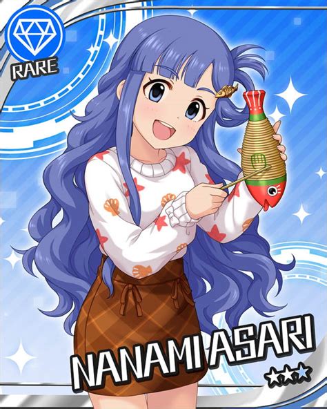 Safebooru Asari Nanami Blue Eyes Blue Hair Blush Character Name Dress