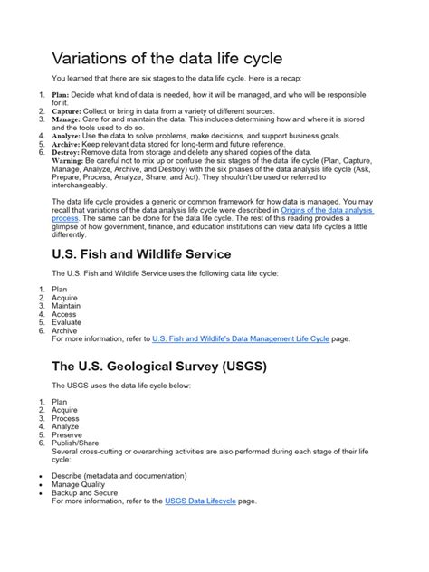 Variations Of The Data Life Cycle Pdf
