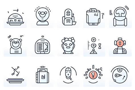 Premium Vector Set Of Linear Robot Icons