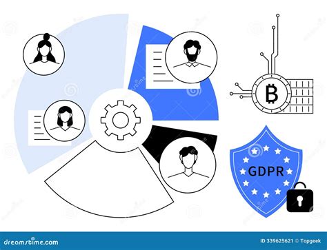 Data Protection Concept With Gdpr Symbol Blockchain Technology And User Profiles Stock