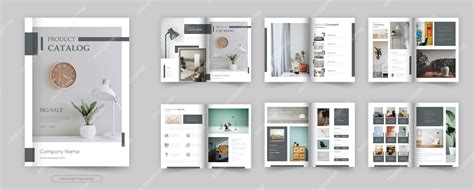 제품 카탈로그 디자인 레이아웃 템플릿 프리미엄 벡터