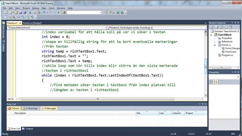 Programmering C Windows Forms Sök Ord I Text Youtube
