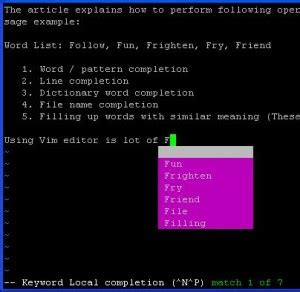 Vi And Vim Editor Awesome Examples For Automatic Word Completion Using Ctrl X Magic
