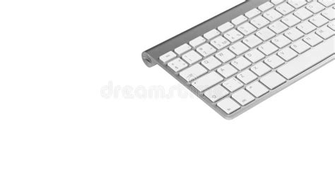 Close Up Computer Keyboard Isolated On White Background With Clipping