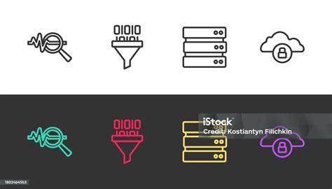 Set Line Search Data Analysis Binary Code Server And Cloud Computing