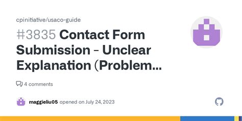 Contact Form Submission Unclear Explanation Problem Solution The