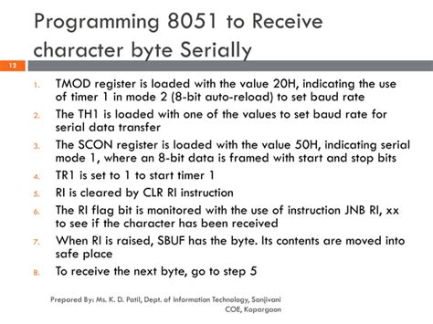 Se Pai Unit 5 Serial Port Programming In 8051 Micro Controller Part 3 Ppt