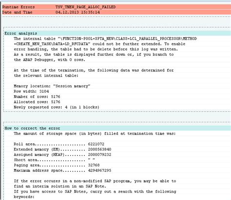 TSV TNEW PAGE ALLOC FAILED Dumps Are Occuring Whil SAP Community