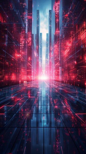 Geometric Overlapping Cuboids Red Blue Premium Ai Generated Image