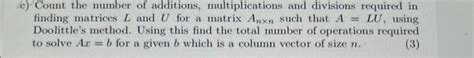 Solved C Count The Number Of Additions Multiplications And