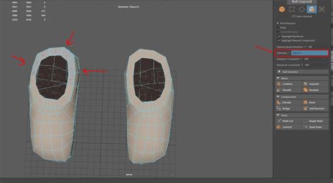 Can T Select Certain Faces Or Edges In Symmetry In Maya Problem Polycount