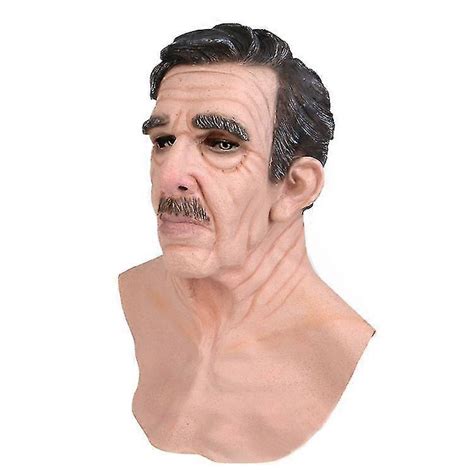 Old Man Mask Latex Head Cover Halloween Role Play Mask Fruugo Uk