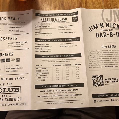 Jim N Nicks Bar B Q Montgomery Menu Prices And Restaurant Reviews