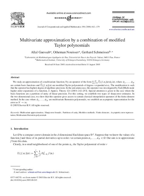 pdf multivariate approximation by a combination of modified taylor