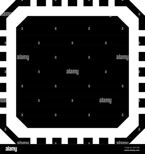 Processor Chip Motherboard Microchip Flat Vector Icon Illustration Simple Black Symbol On
