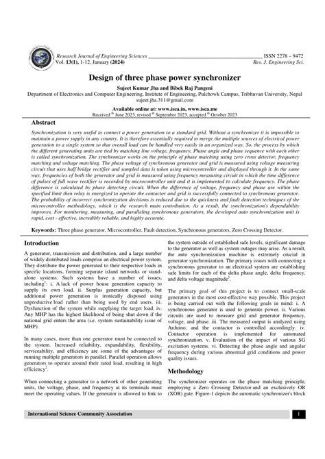 pdf design of three phase power synchronizer
