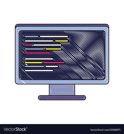 Grated Computer Technology With Data Code Program Vector Image