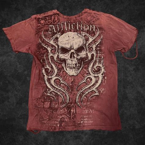 Rare Affliction Shirt Has A Light Golden Shine On Depop