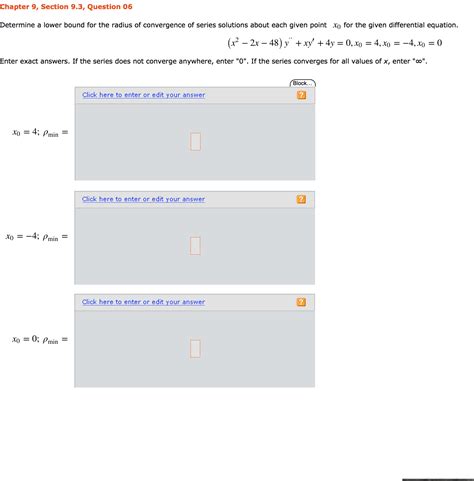 Solved Determine A Lower Bound For The Radius Of Convergence