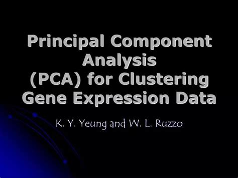 PPT Principal Component Analysis PCA For Clustering Gene Expression Data PowerPoint