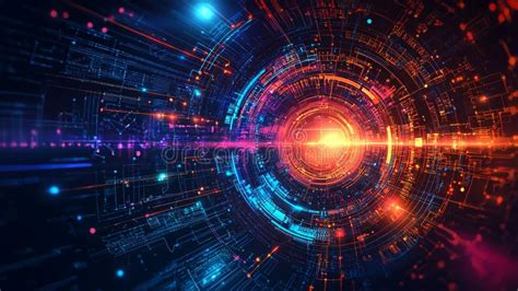 Abstract Digital Technology Background Futuristic Circuitry Network Data Innovation Connectivity