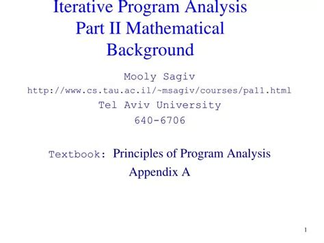 Ppt Iterative Program Analysis Part Ii Mathematical Background Powerpoint Presentation Id