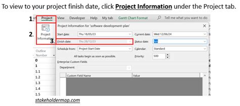 how to find your project finish date in microsoft project