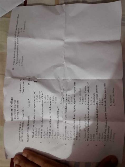 Computer Graphics Old Questions Noted Insights