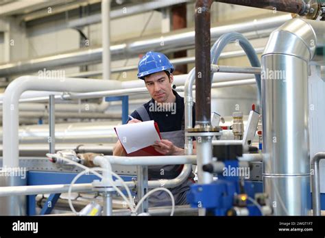 Assembler In An Industrial Plant Assembly And Repair On Site Stock