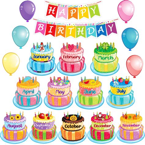 Buy Pieces Happy Birthday Bulletin Board Set Birthday Wall Classroom Decoration Cutouts For S