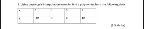 solved using lagrange s interpolation formula find a