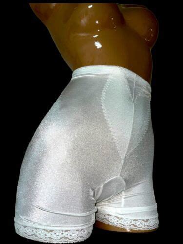 Vintage Silky Smooth Satin Long Leg Girdle Tight Panty Bridal Shiny