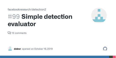 simple detection evaluator · issue 99 · facebookresearch detectron2