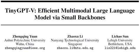 Tinygpt V Efficient Multimodal Llm Via Small Backbones