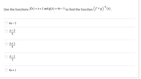 solved use the functions f x x 2 and g x 4x 3 to find the
