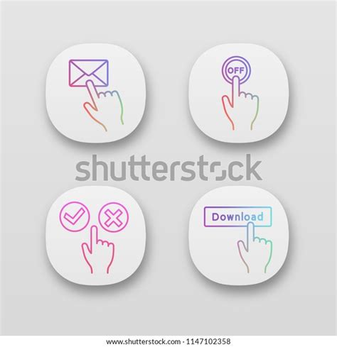 Click App Icons Set Message Accept Stock Vector Royalty Free Shutterstock