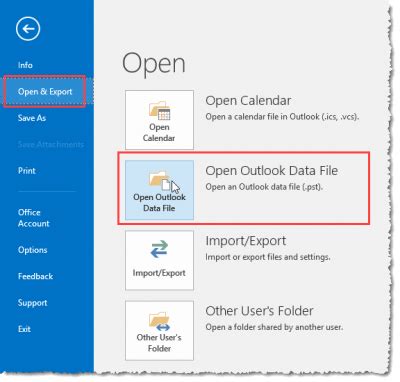 Open An Existing Personal Data File Pst In Outlook Outlook Tips