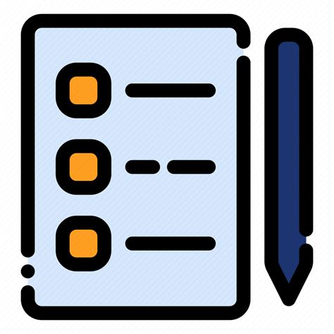 Exam Test Paper Checkbox Pen Icon Download On Iconfinder