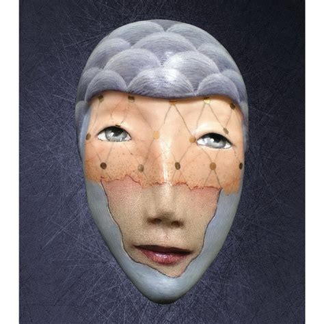 Ms Fit Mask Sculpture Ceramic Face Pendant Wearable Art Ceramic