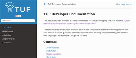 Docs Python Tuf Version Should Be Visible In Docs Readthedocs