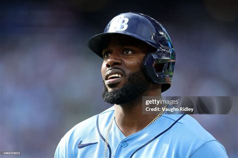 Randy Arozarena Of The Tampa Bay Rays Looks On During A Game Against