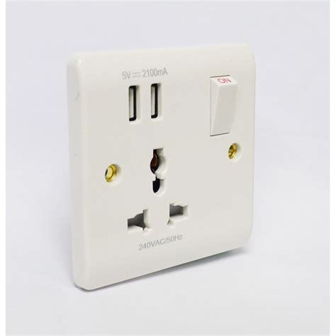 Fym Up Series 16a Single Universal Switch Socket W 2xusb Charger 2100ma Singapore Eezee
