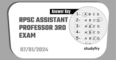 Rpsc Assistant Professor 3rd Exam Paper 7 January 2024 Answer Key